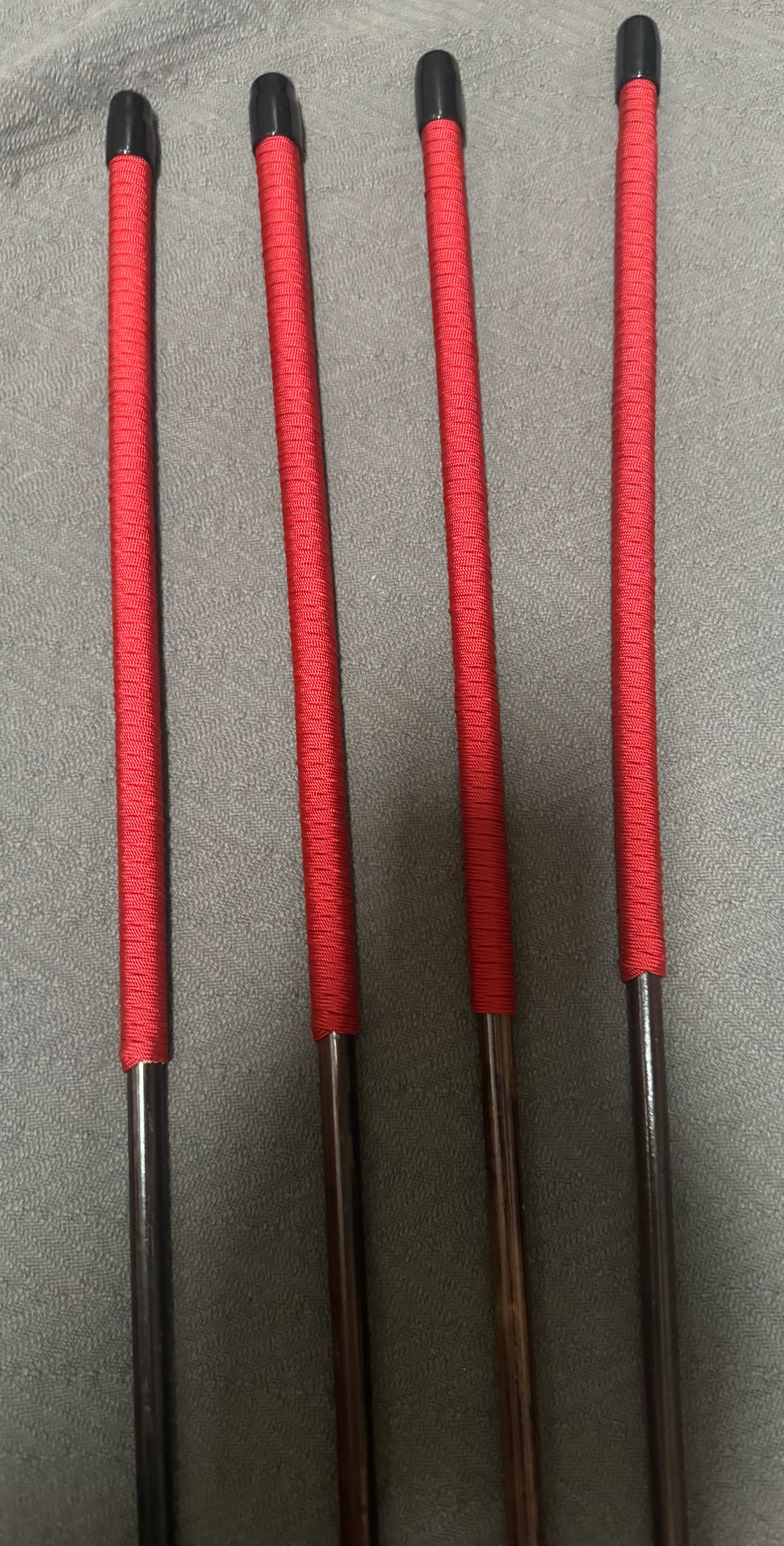 Set of 4 Whippy Smoked Dragon Canes 90 cms L Red Handles