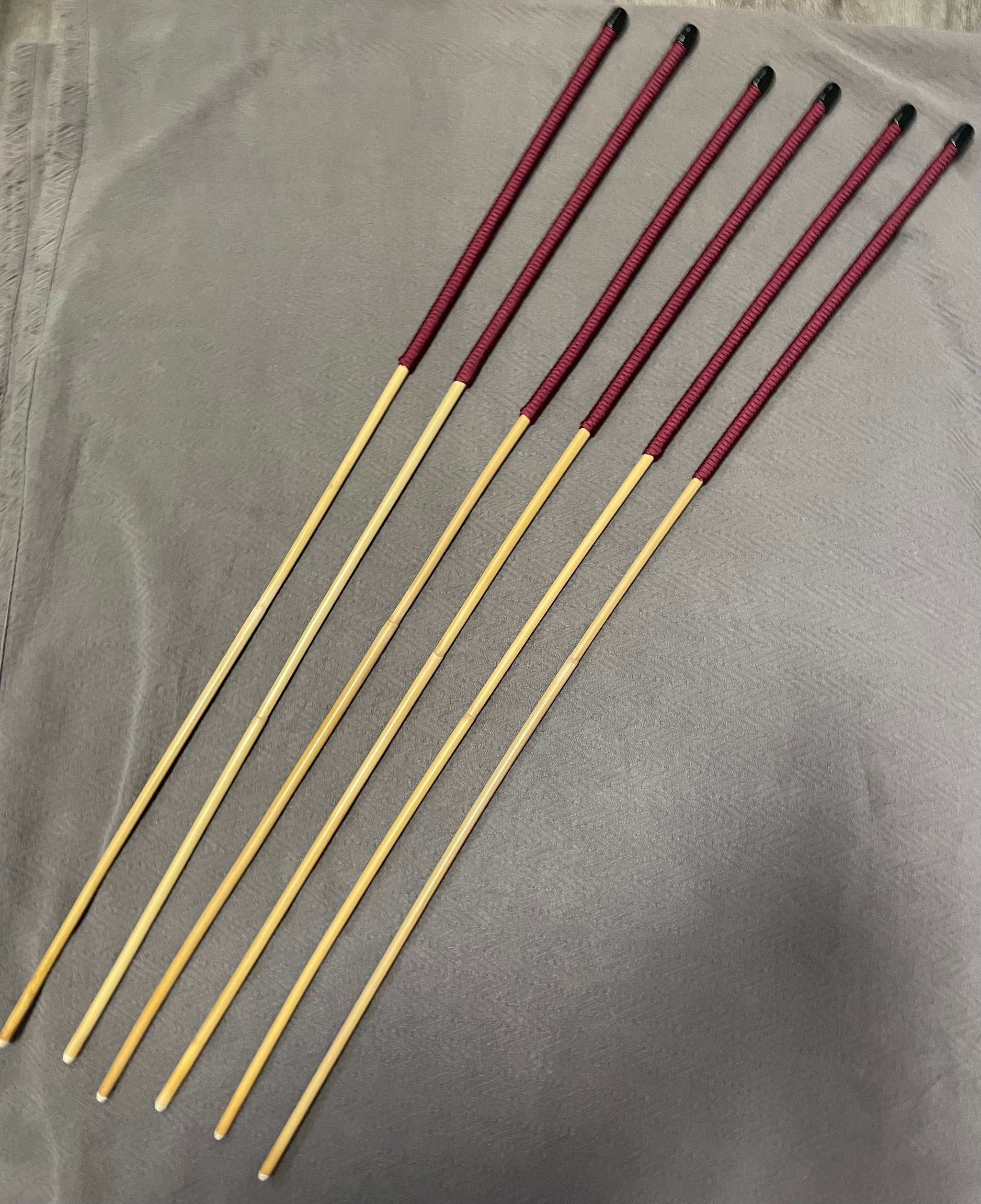 Thick Thuddy Dragon Cane Set of 6 110 cms Burgundy Handles