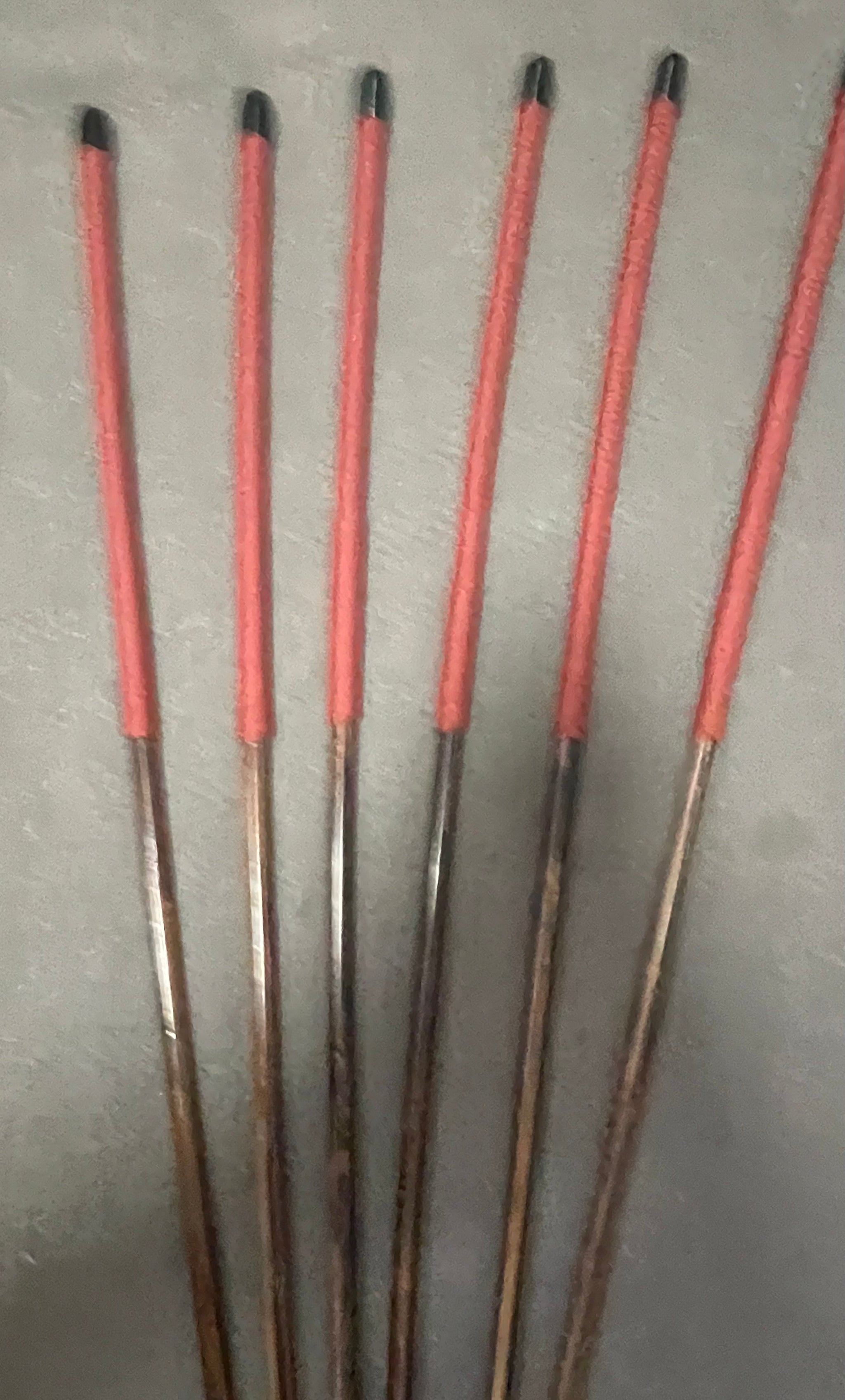 Set of 6 Knotless Smoked Dragon Canes 90 cms Red Handles