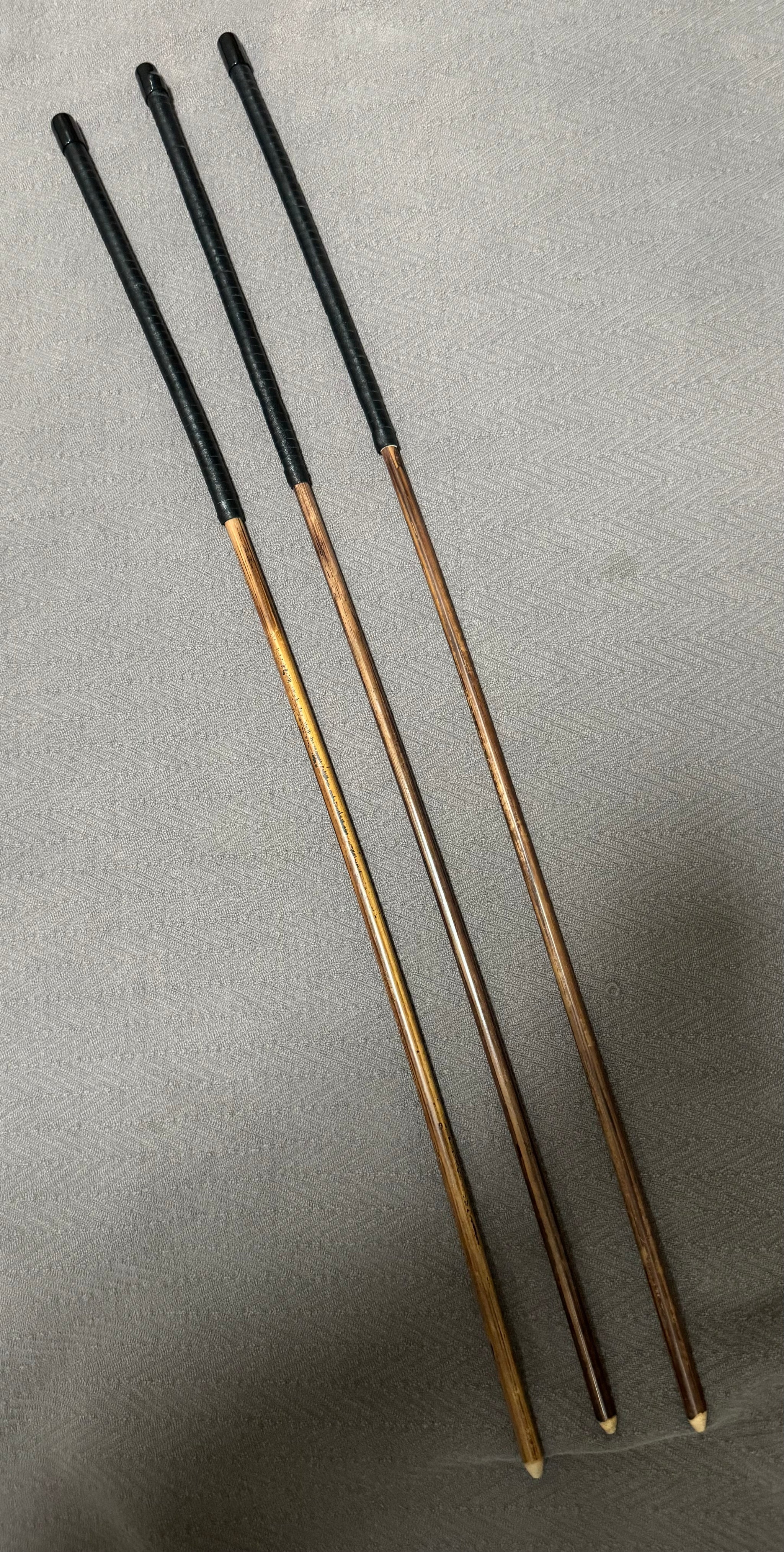 Set of 3 Knotless Smoked Dragon Canes 93 cms Black/ Red Hdls