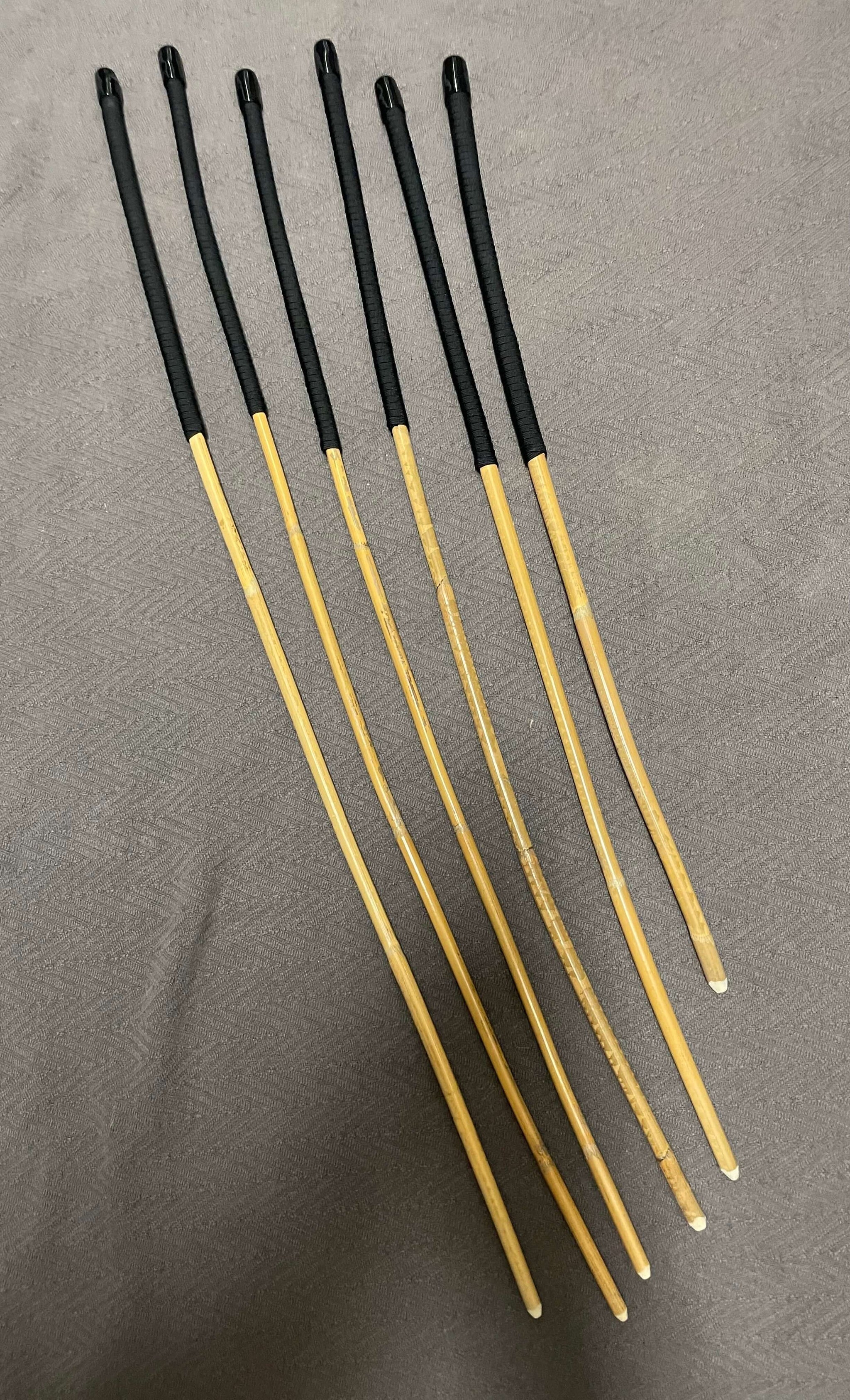 Beginner Set of 6 Kooboo Rattan canes BLACK Handles