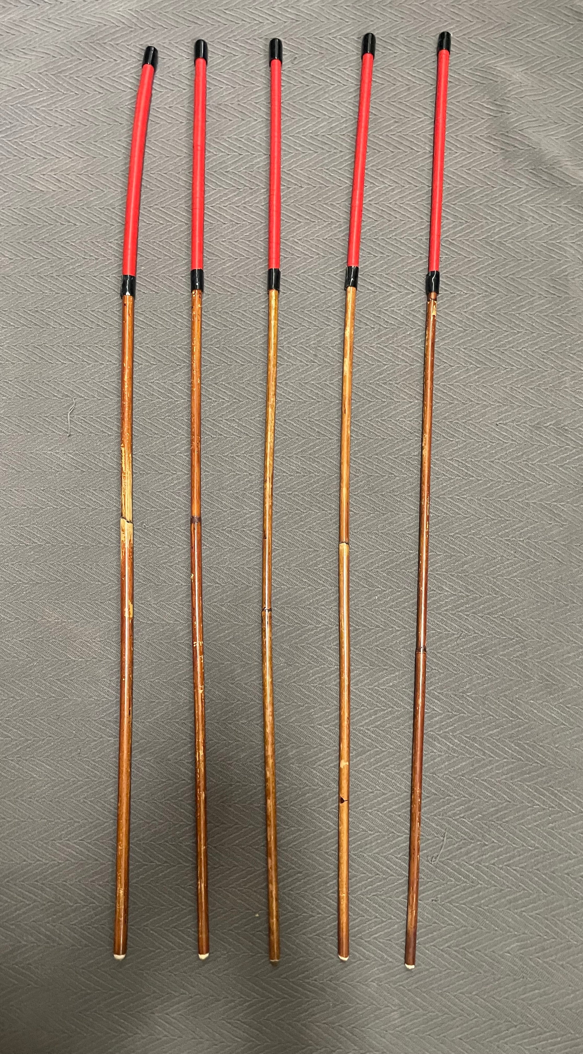 Smoked Dragon Cane Sales Special Set of 5 Red Roo Handles
