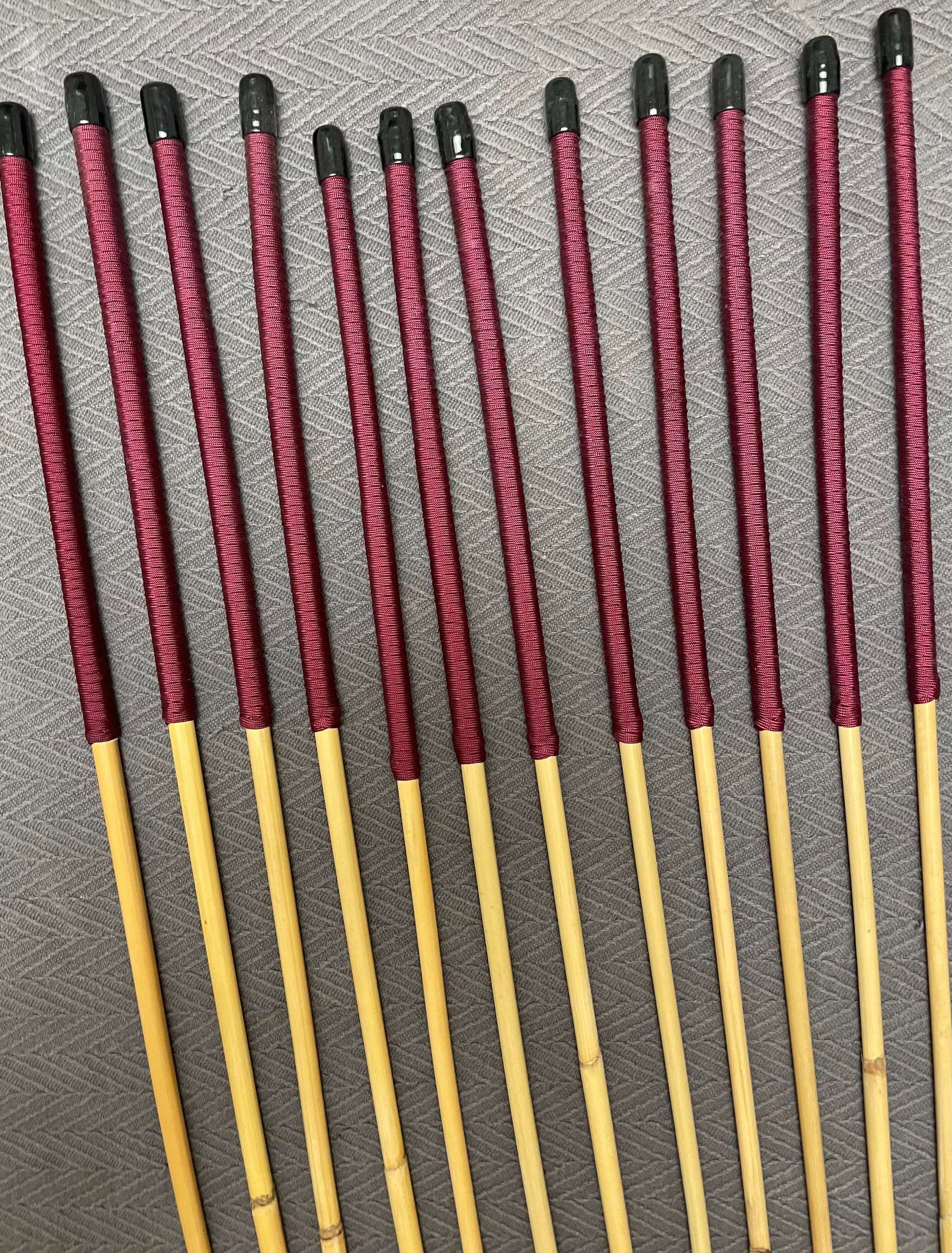 Set of 12 Classic Dragon Canes 95/100 cms Red / Burgundy Hdl