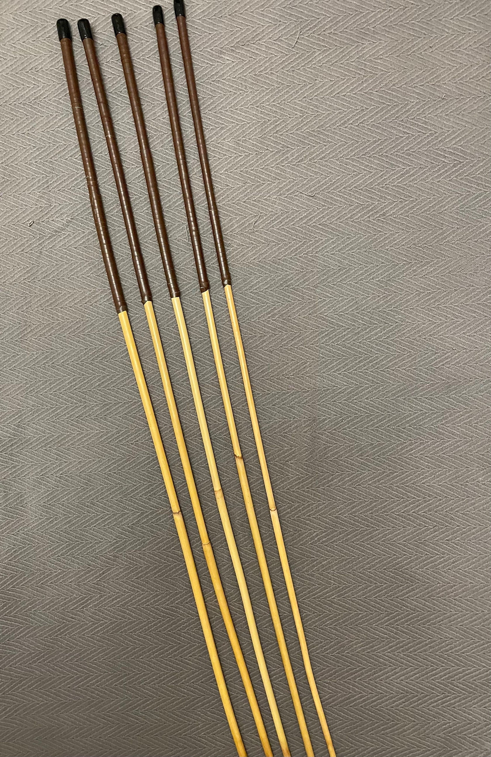 ProDomme Set of 5 dragon canes 105 cms Brandy/Red Roo handle